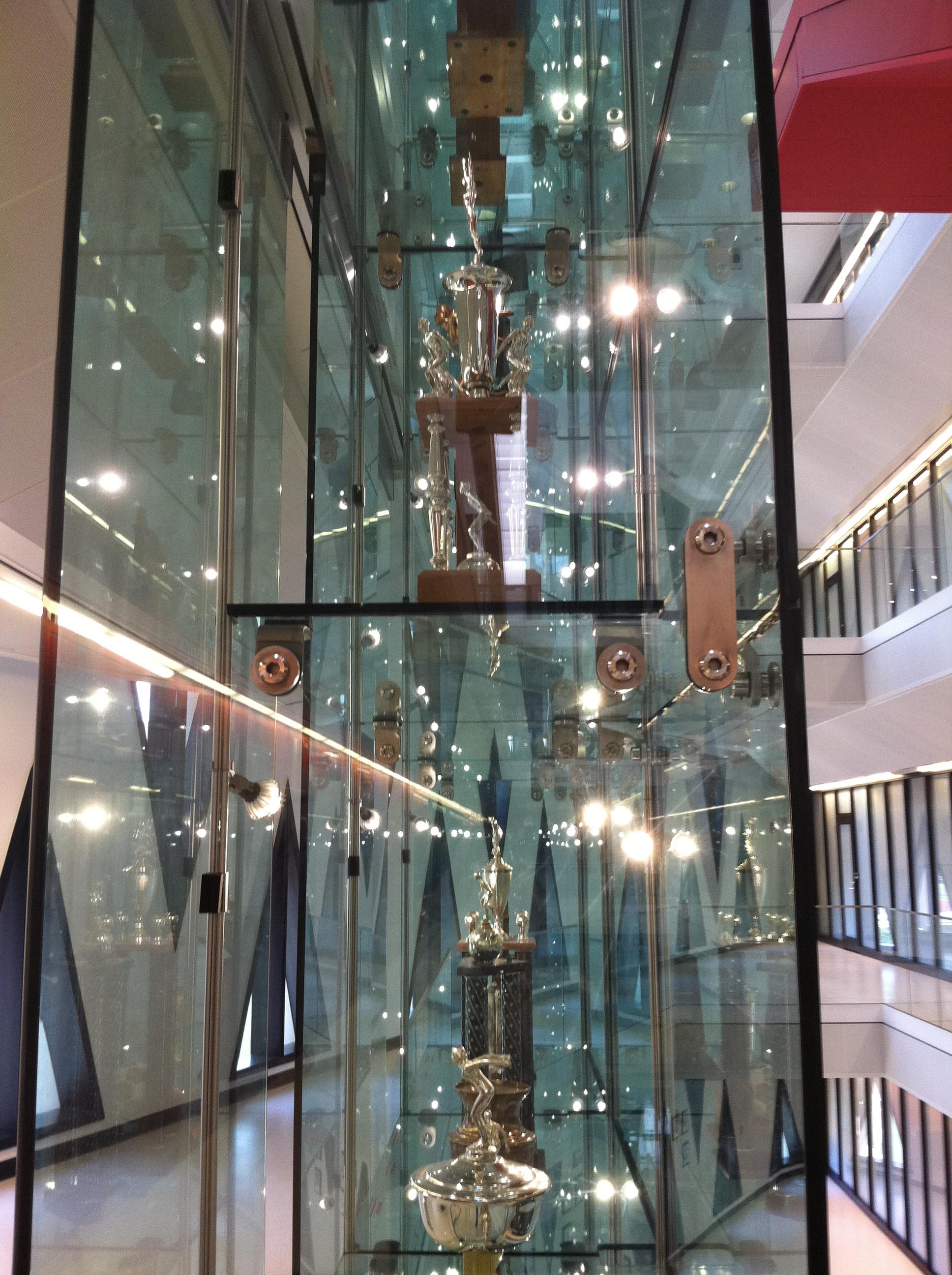 University of Cincinnati Trophy Case at the Lindner Center | W&W Glass, LLC