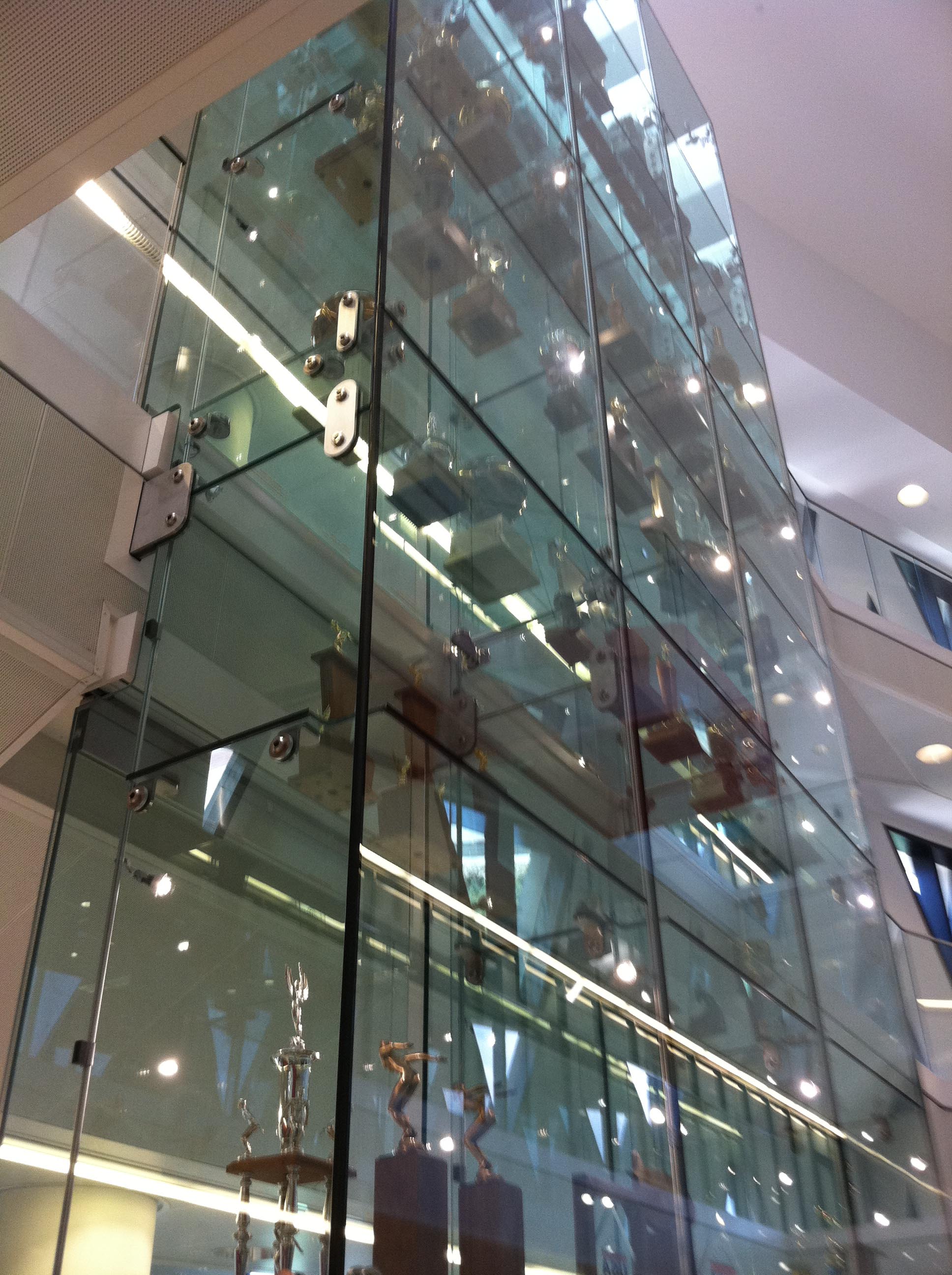 University of Cincinnati Trophy Case at the Lindner Center | W&W Glass, LLC