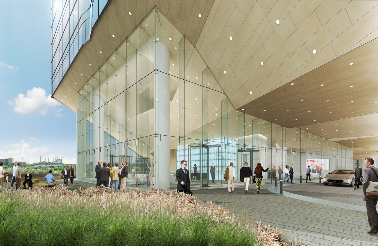 FMC Tower Lobby Sparkles with Structural Glass | W&W Glass, LLC